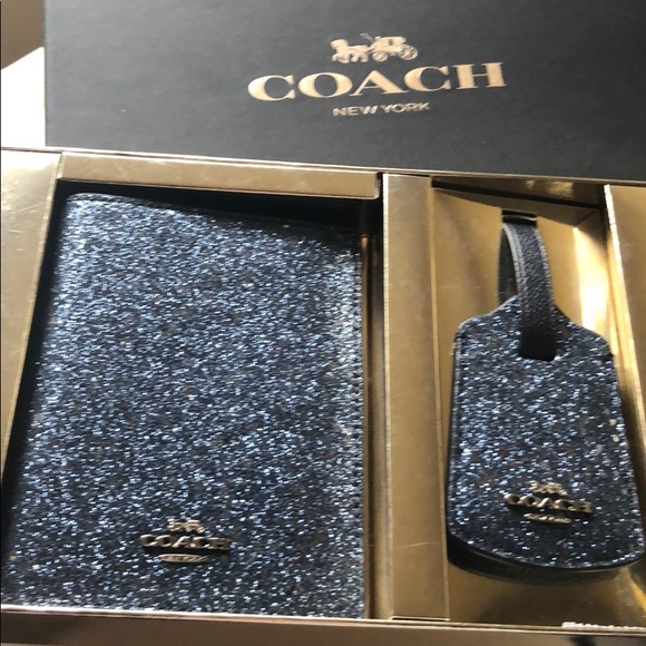 Coach | Accessories | Coach Bling Travel Set Passport Luggage Tag ...